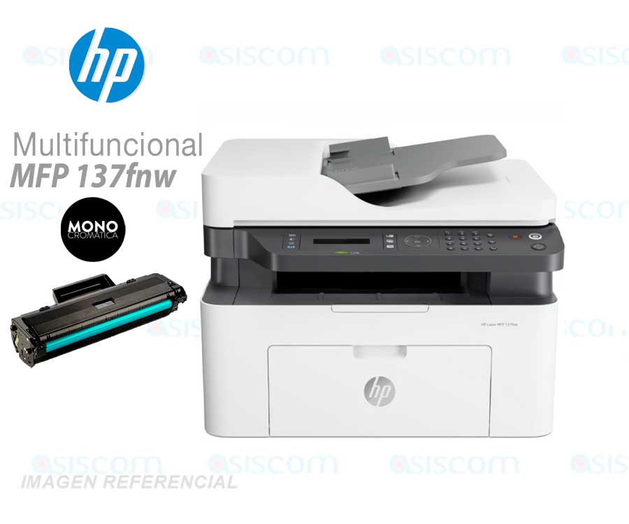 Impresora Multif HP 137fnw Laser Mono 21ppm USB|LAN